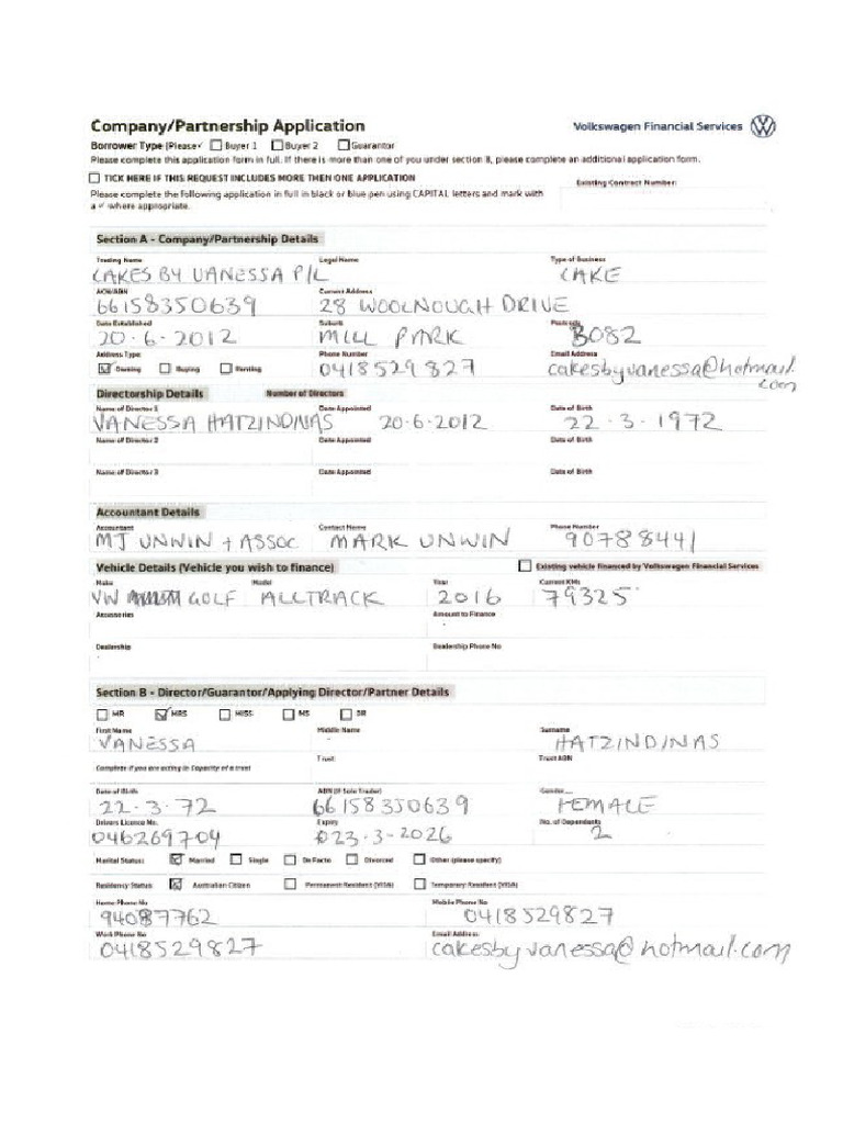 VW Finance Application | PDF