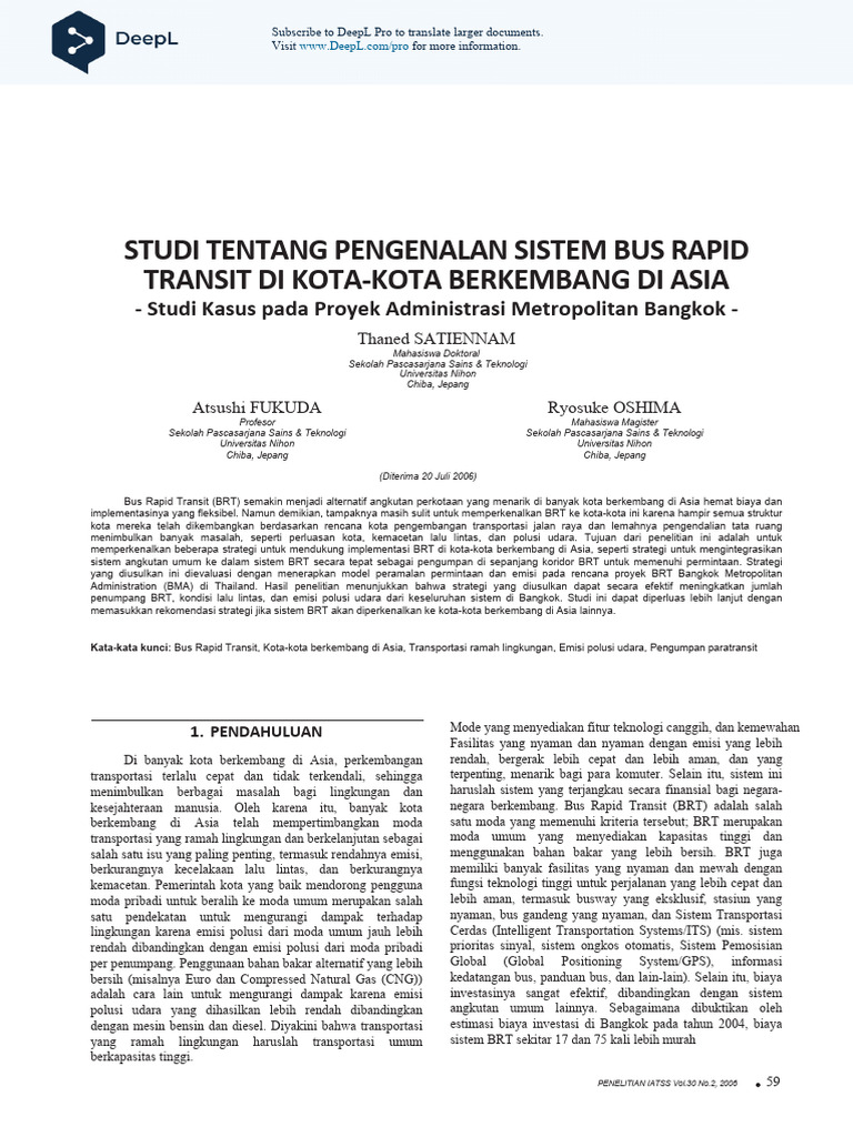 Strategi Implementasi BRT di Asia | PDF