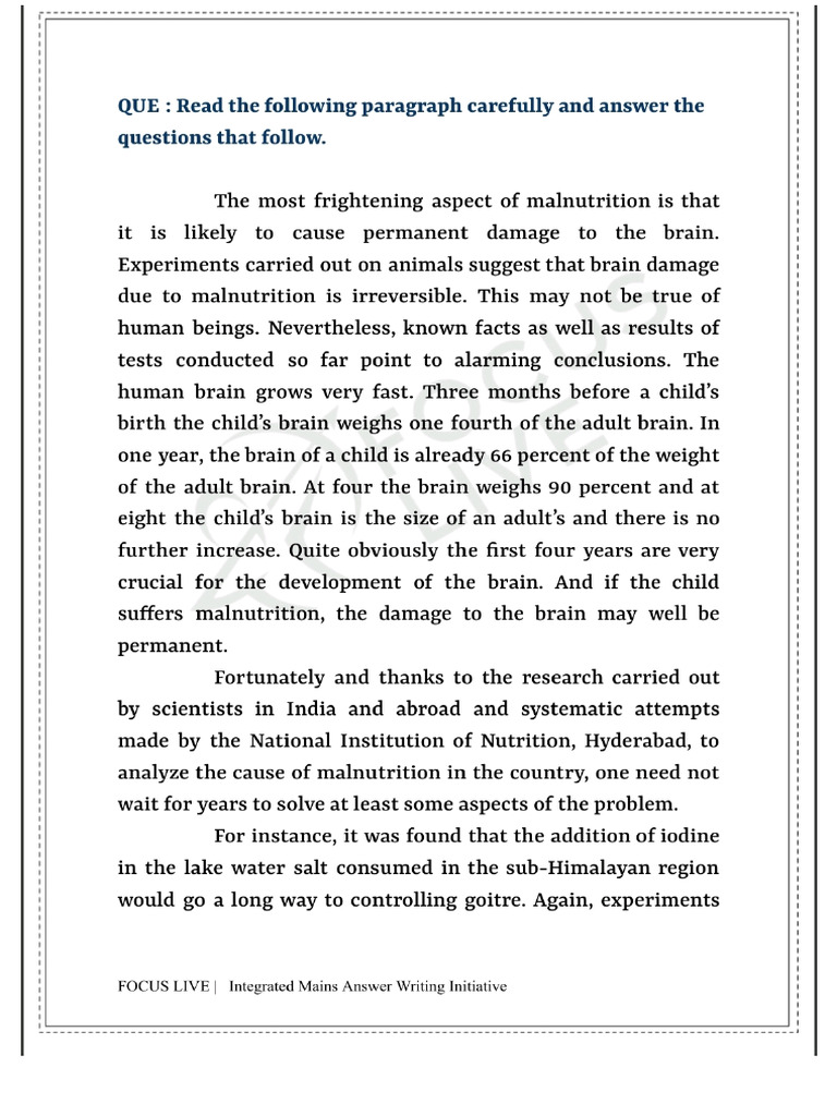 Answer From Paragraph ? | PDF