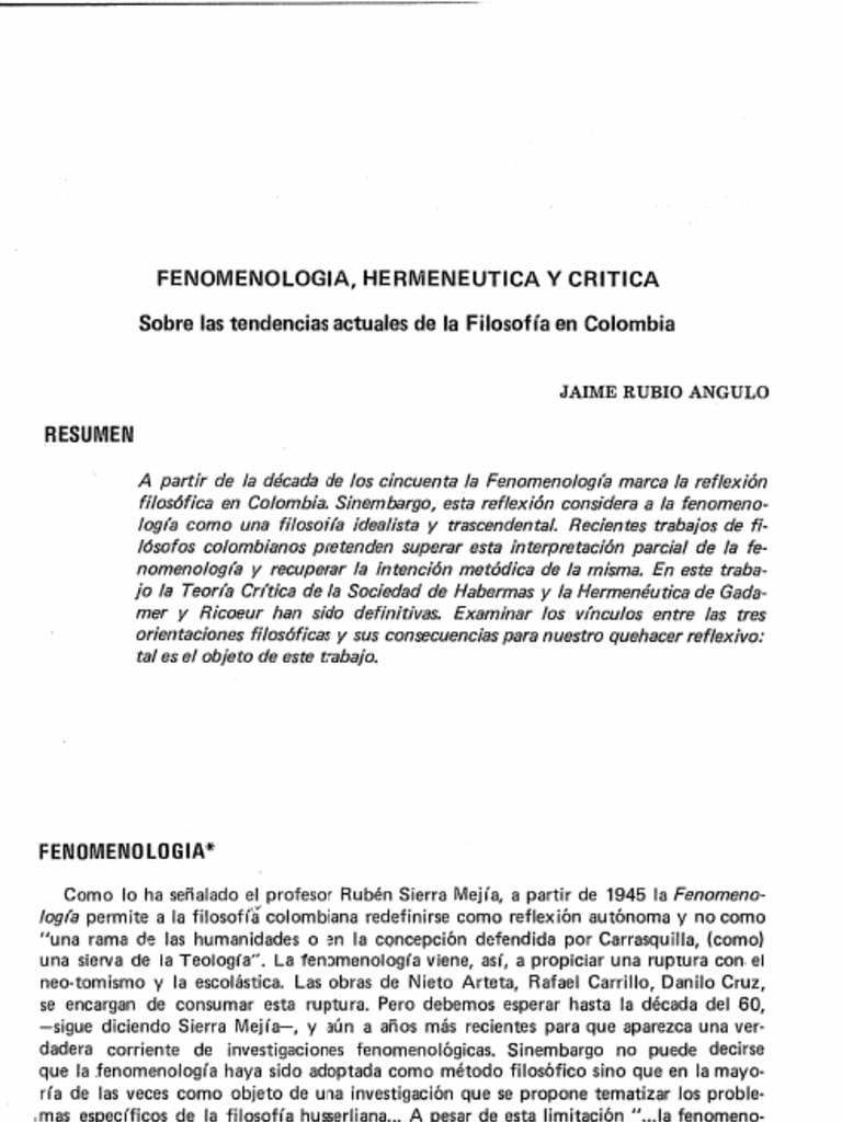 Adminpujojs, 8-14-Fenomenología, Hermeneútica y Crítica | PDF