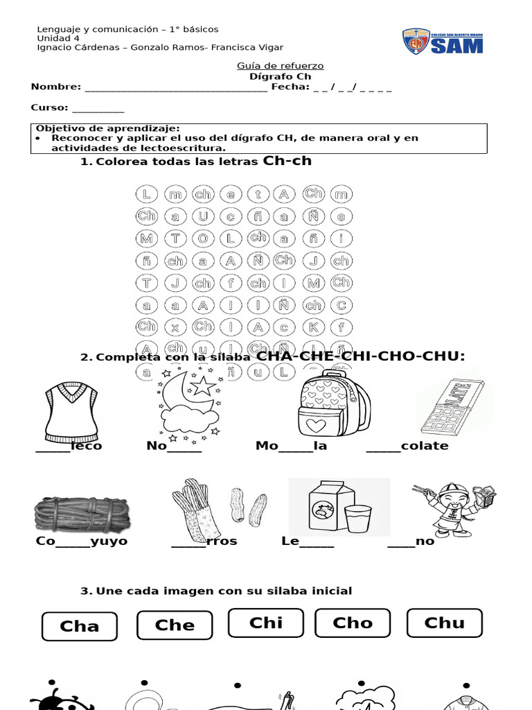 Guía de Refuerzo Digrafo CH | PDF