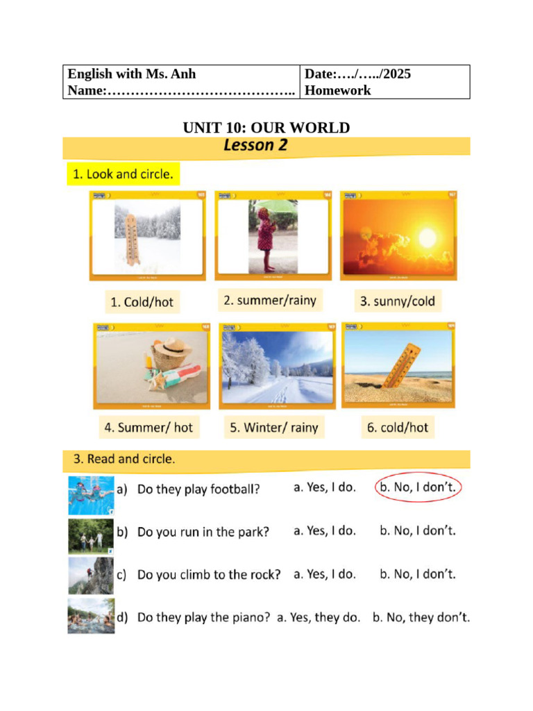 Unit 10 - Lesson 2 | PDF