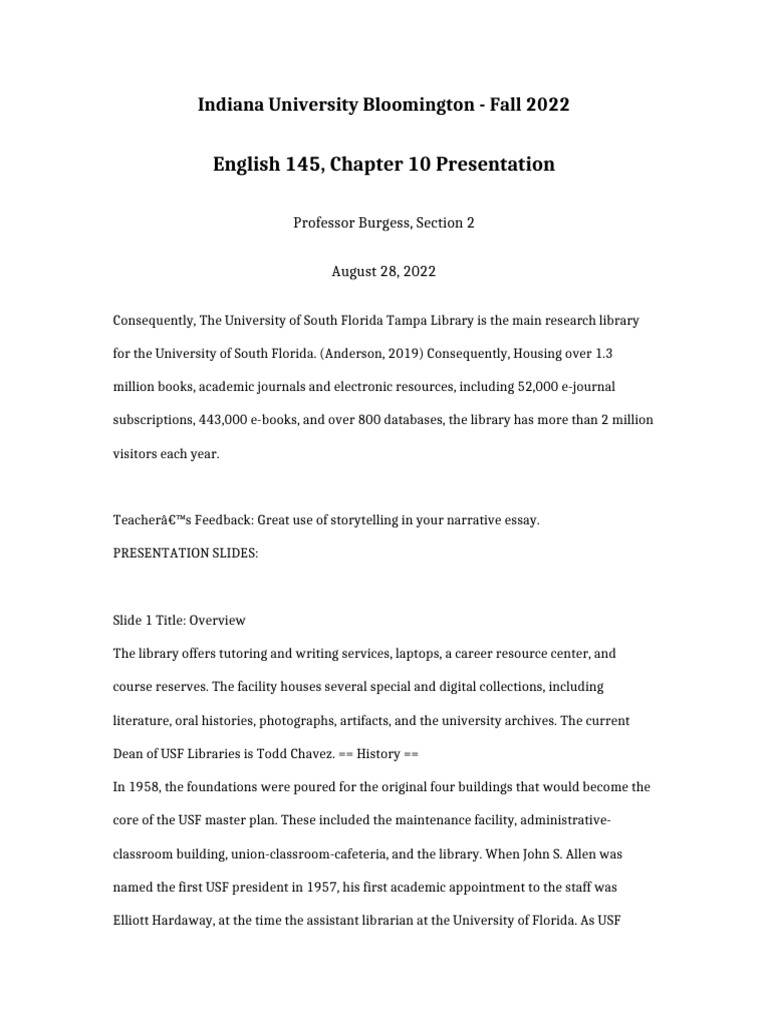 English 145 Chapter 10 Presentation | PDF