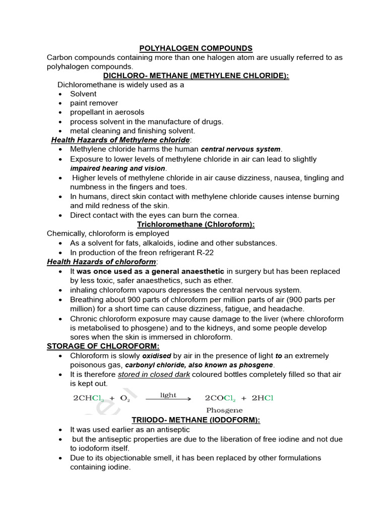 Polyhalogens | PDF | Chloroform | Chlorofluorocarbon