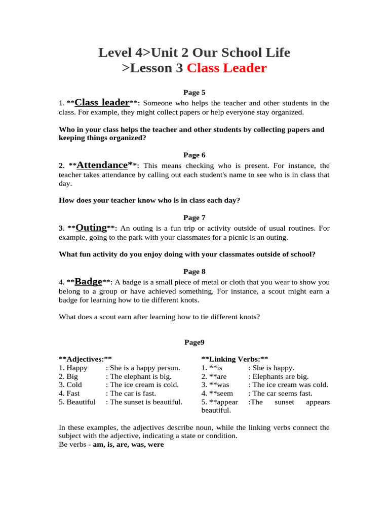 Class Leader | PDF