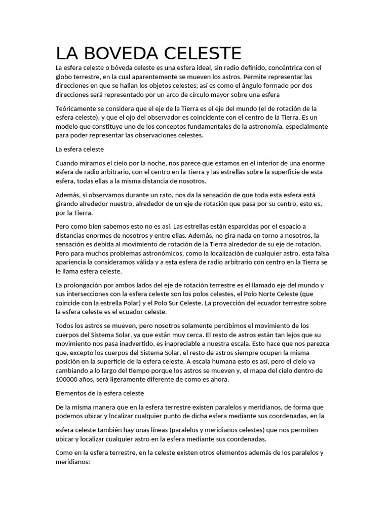 LA BOVEDA CELESTE | PDF | Geofísica | Astrometria