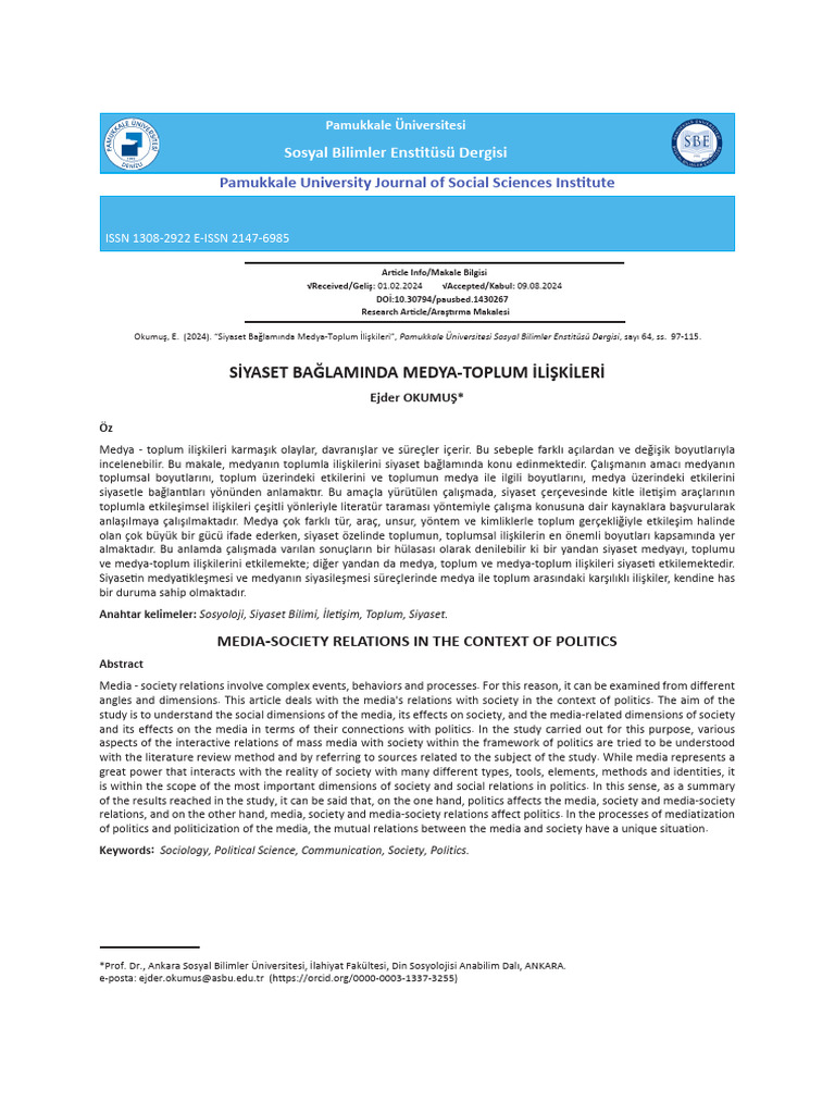 1 a yayimlanan makale siyaset medya toplum | PDF