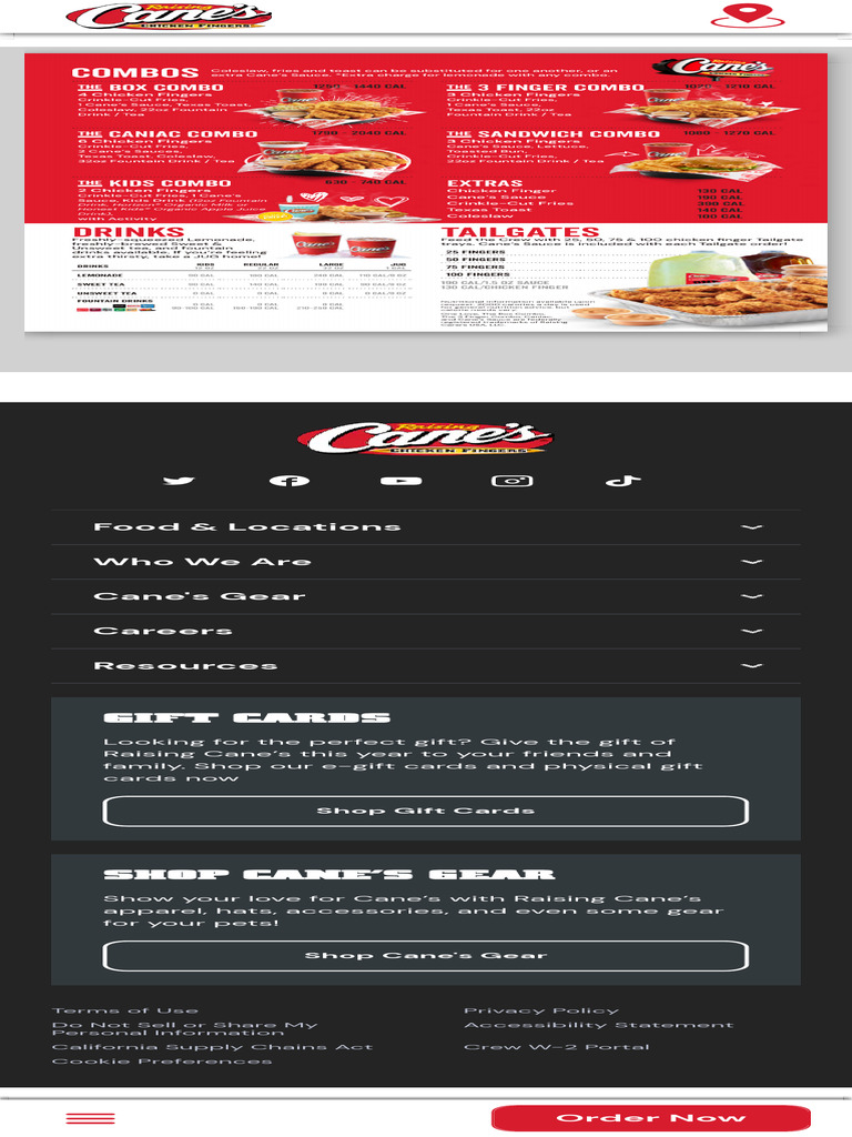 Full Menu Raising Cane's | PDF | Drink | Foods