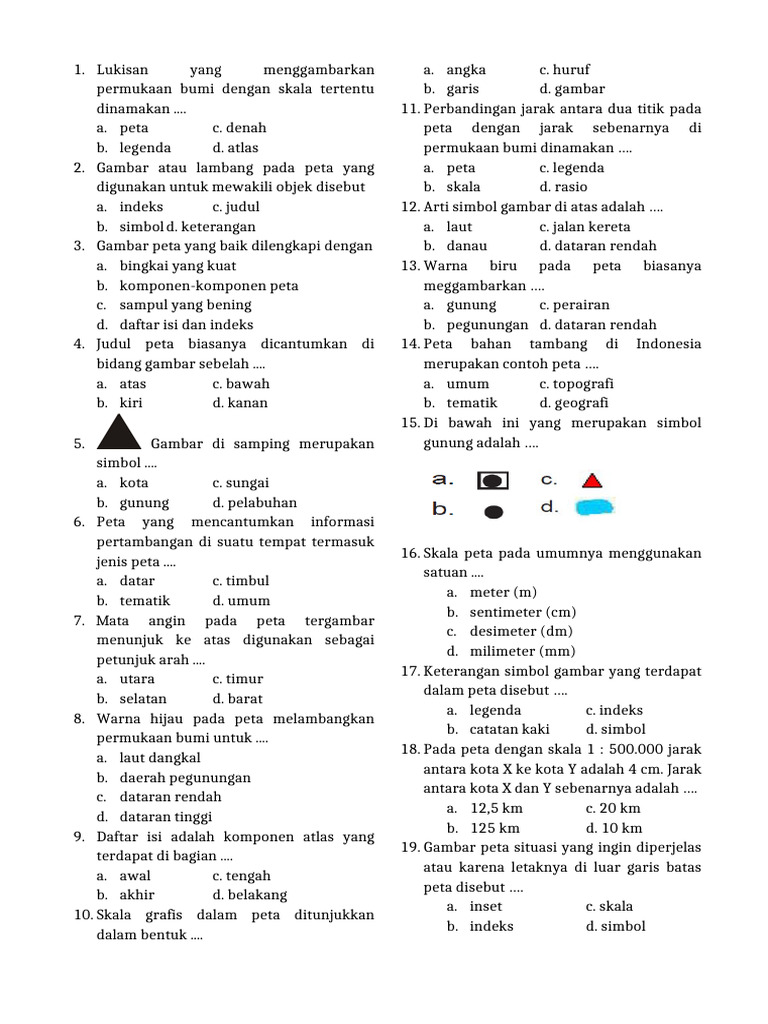 Soal Ips Peta Kelas 4 SD | PDF