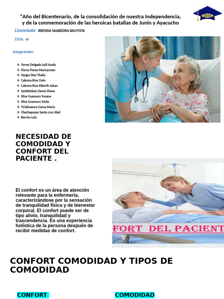 Necesidades de Comodidad y Confort Del Paciente | PDF | Ansiedad ...
