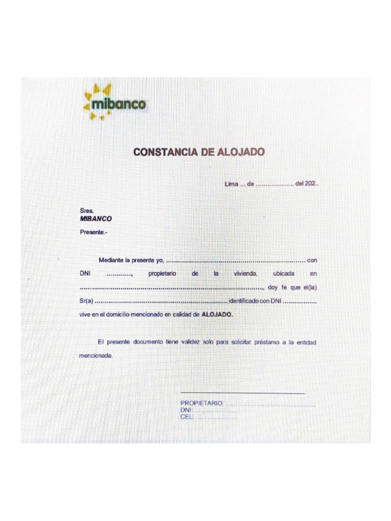 Constancia de Alojado | PDF