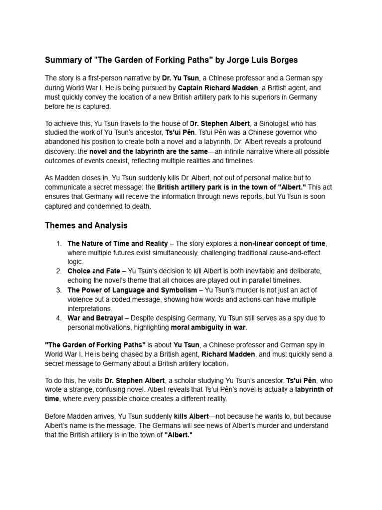 Analysis of Borges' Forking Paths | PDF