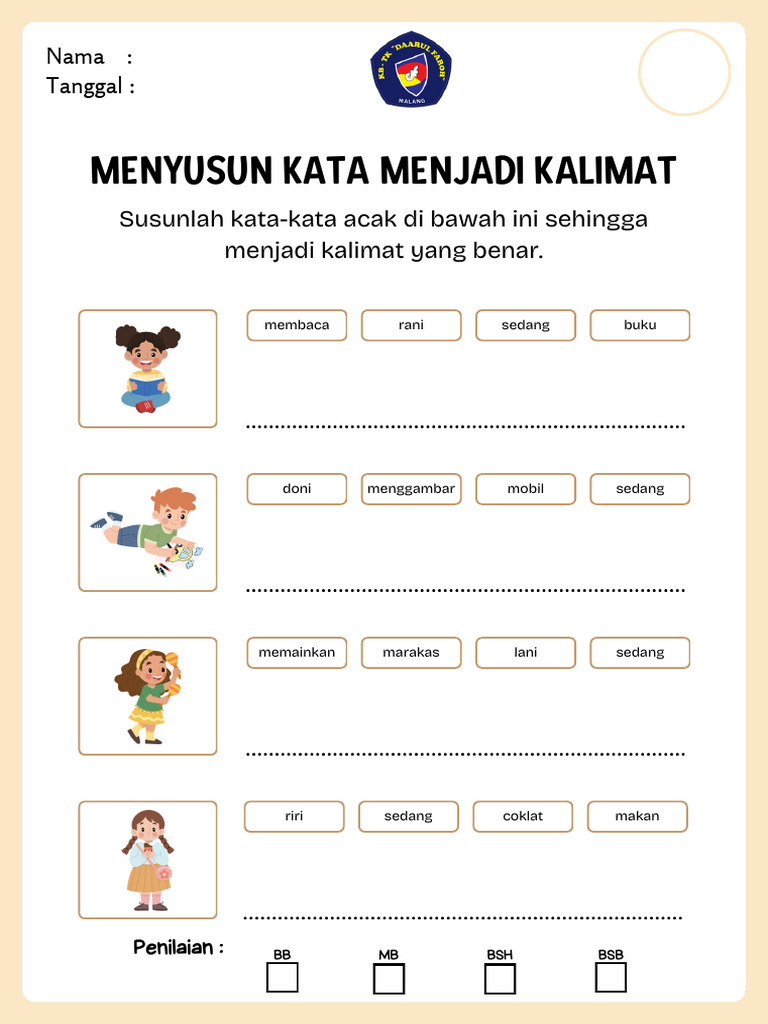 Menyusun Kata Menjadi Kalimat | PDF