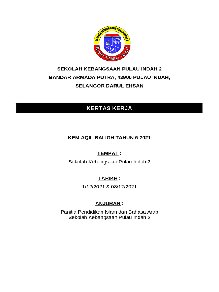 Kertas Kerja Aqil Baligh Tahun 6 2021 | PDF