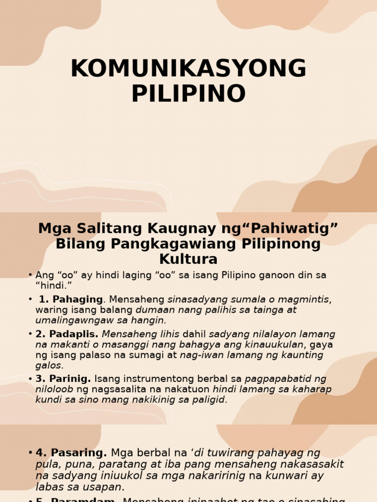 Aralin 7. Komunikasyong Pilipino | PDF