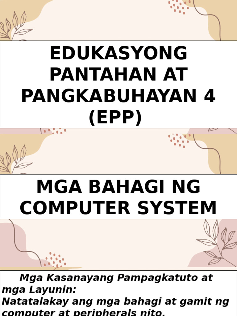 Bahagi ng Computer | PDF