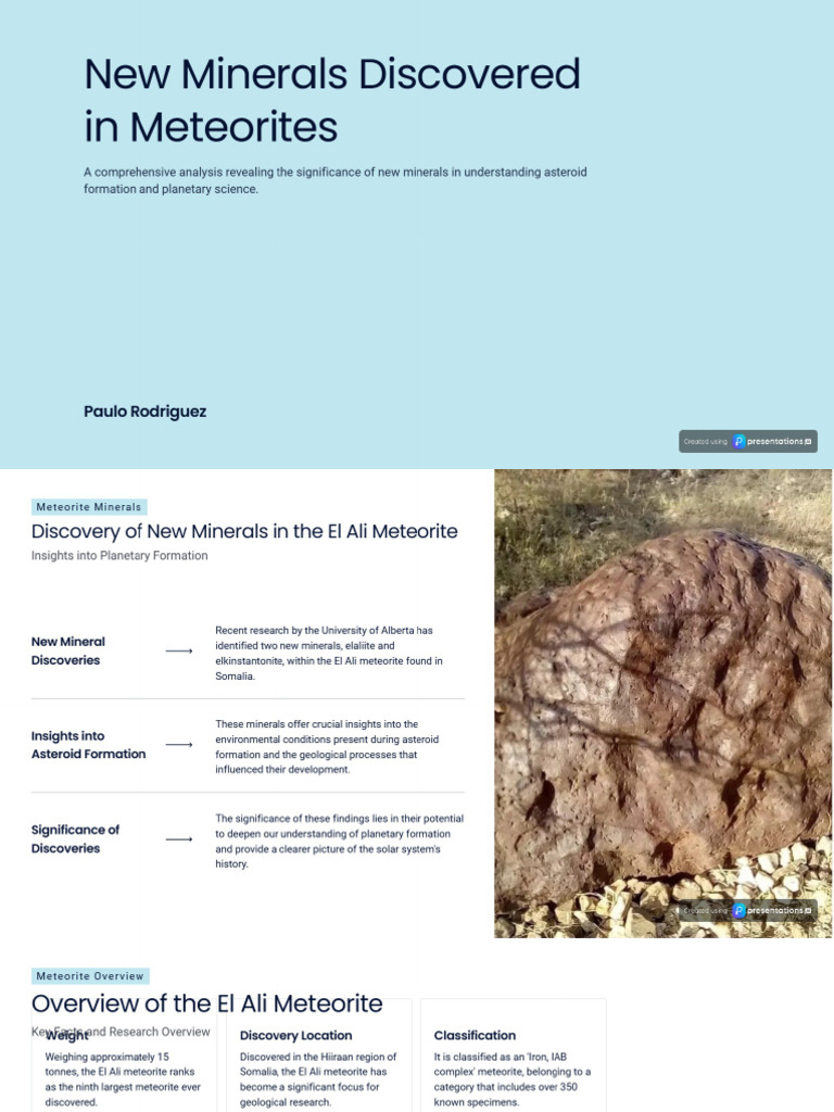 New Minerals Discovered in Meteorites Analysis | PDF