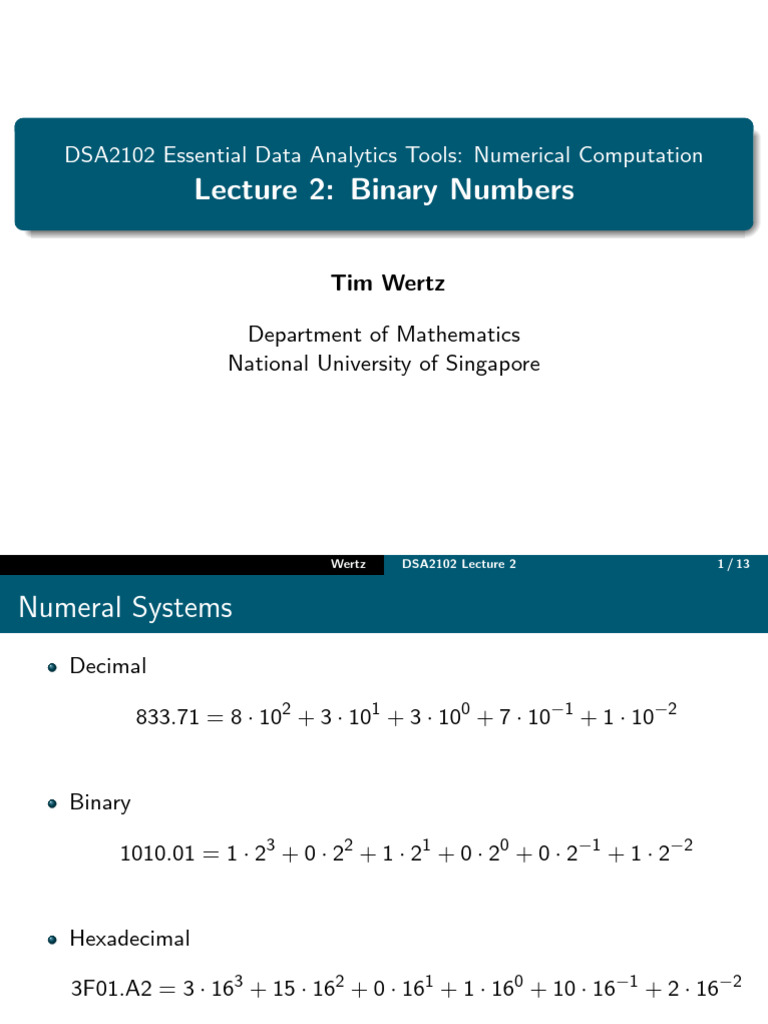 DSA2102_2425s1_lec2_handout | PDF | Subtraction | Mathematics