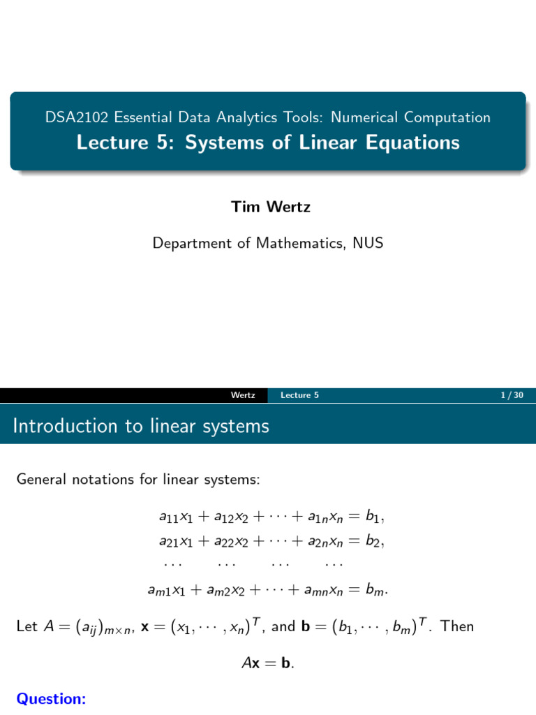 DSA2102 2425s1 Lec5 Handout | PDF | Mathematics | Mathematical Concepts