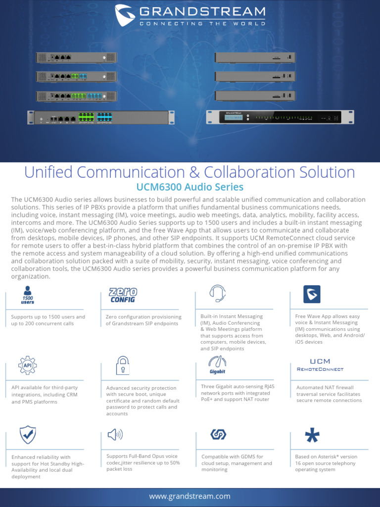 Datasheet UCM6300 Audio Series English | PDF | Session Initiation Protocol | Interactive Voice ...