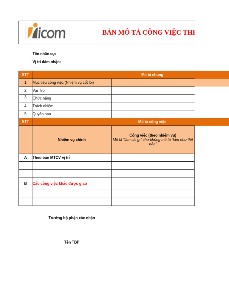 Form - MTCV Theo Từng NS | PDF