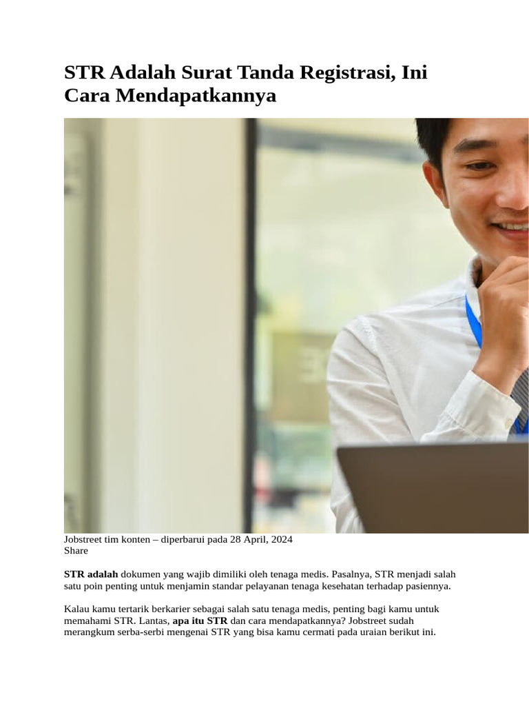 Panduan Mendapatkan Surat Tanda Registrasi | PDF