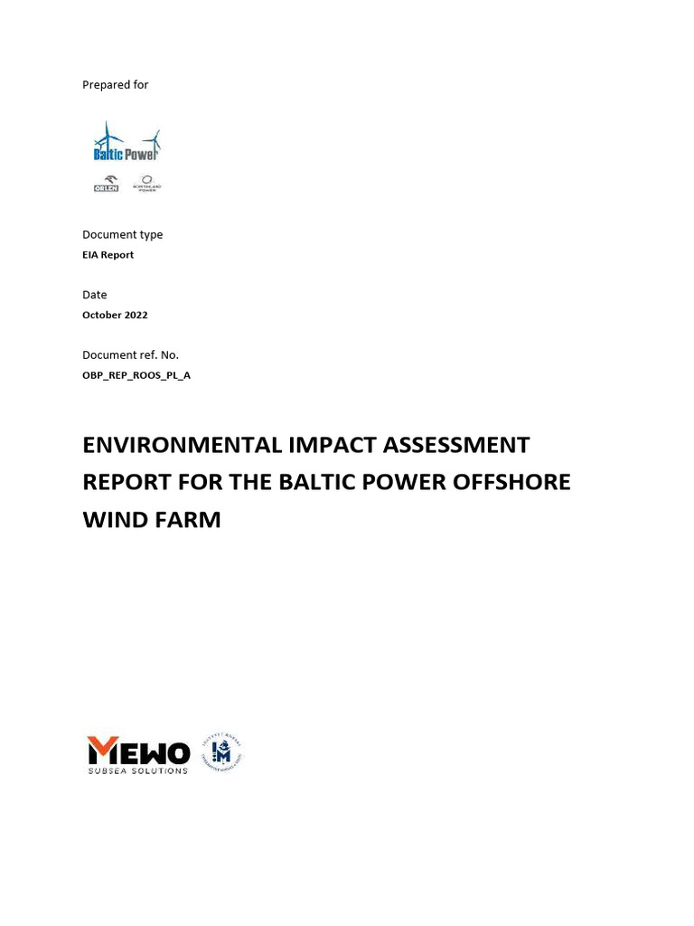 Environmental Impact Assessment Report For The Baltic Power Offshore ...