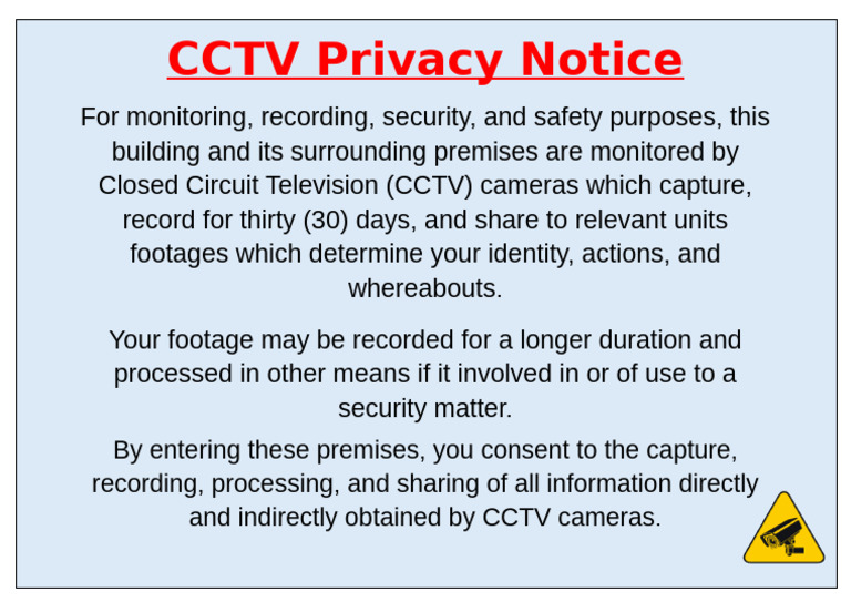 CCTV Monitoring Privacy Notice | PDF