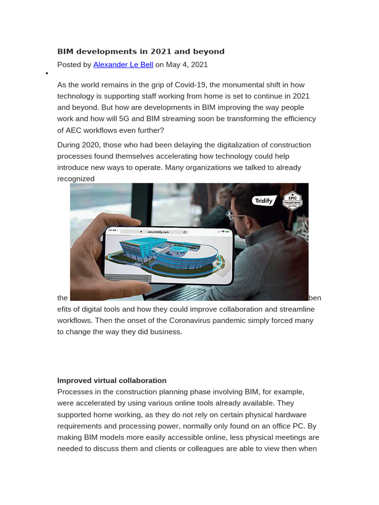 BIM Innovations Post-COVID 2021 | PDF | Building Information Modeling ...