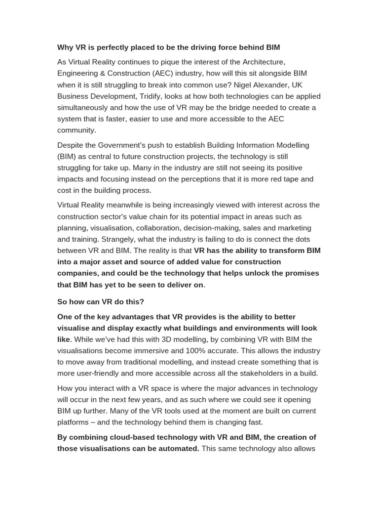 Why VR Is Perfectly Placed To Be The Driving Force | PDF | Virtual Reality | Building ...