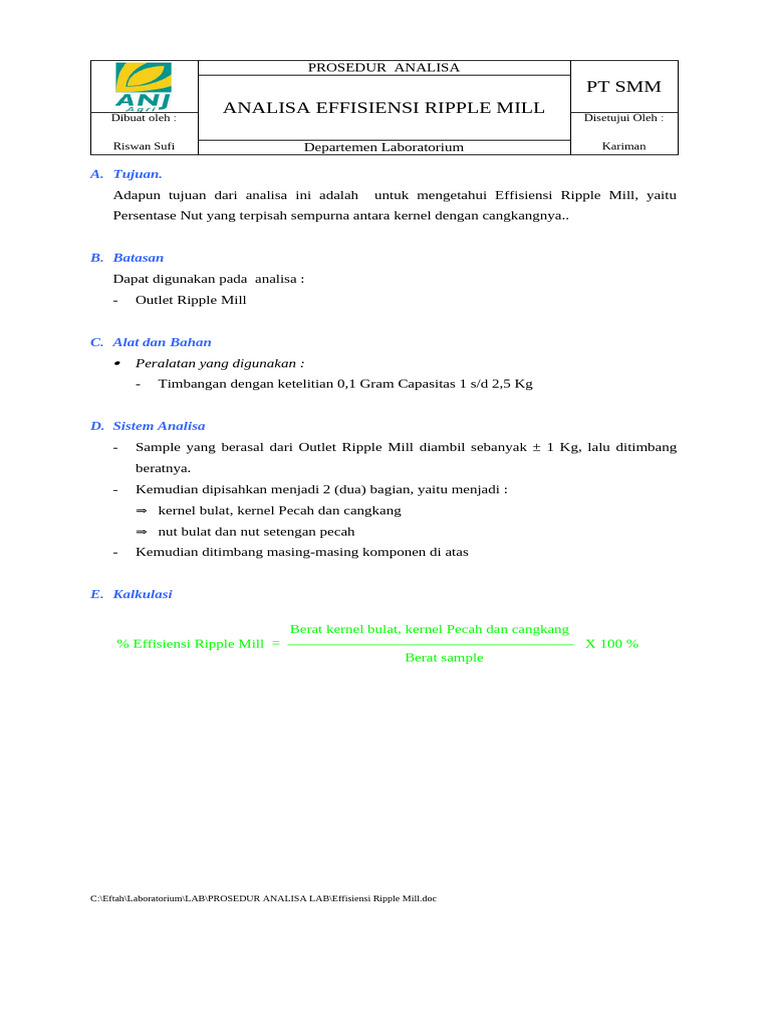 Effisiensi Ripple Mill | PDF