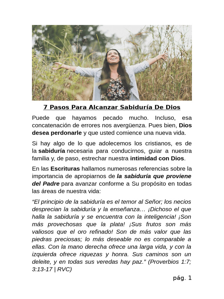 7 Pasos para Alcanzar Sabiduría de Dios | PDF | Sabiduría | Libro de proverbios