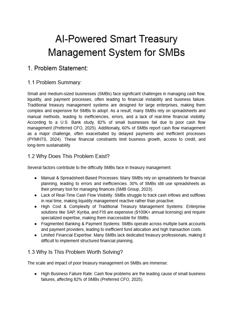 AI-Powered Smart Treasury Management System For SMBs | PDF | Artificial ...