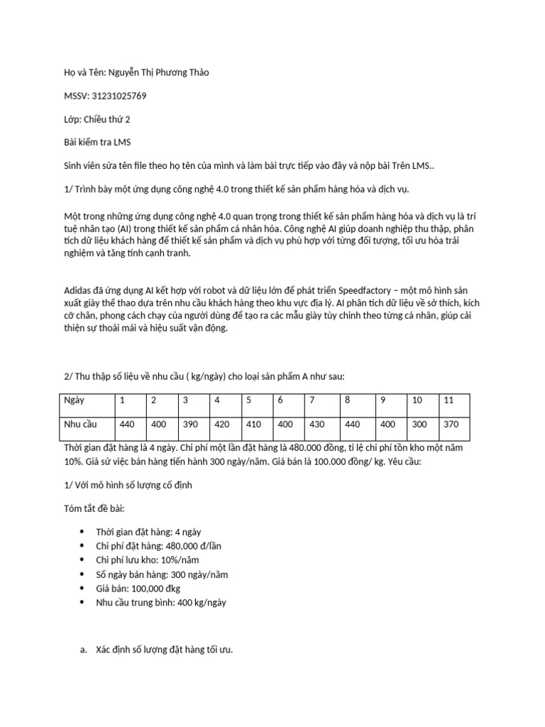 bài kiểm tra lms | PDF