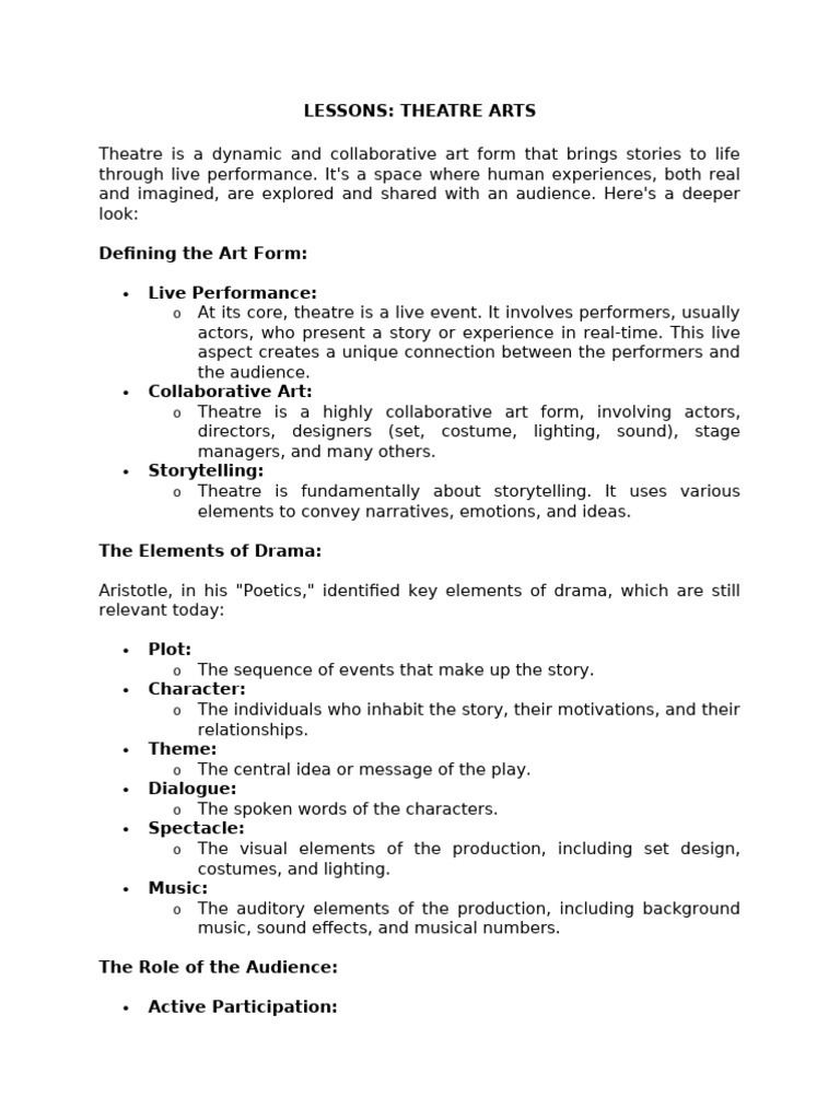 Understanding Theatre Arts Essentials | PDF | Theatre | Tragedy