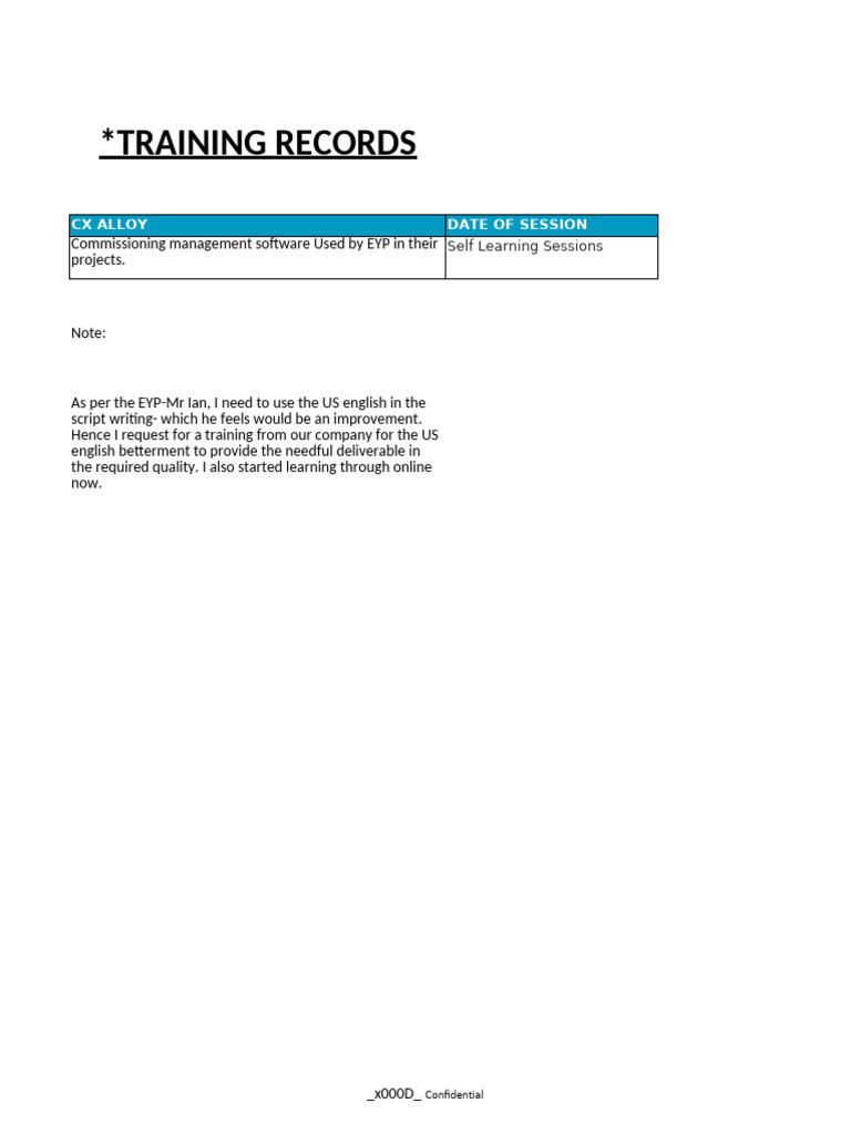 REN-EEC-EYP-Training Record | PDF | Electrical Components | Manufactured Goods