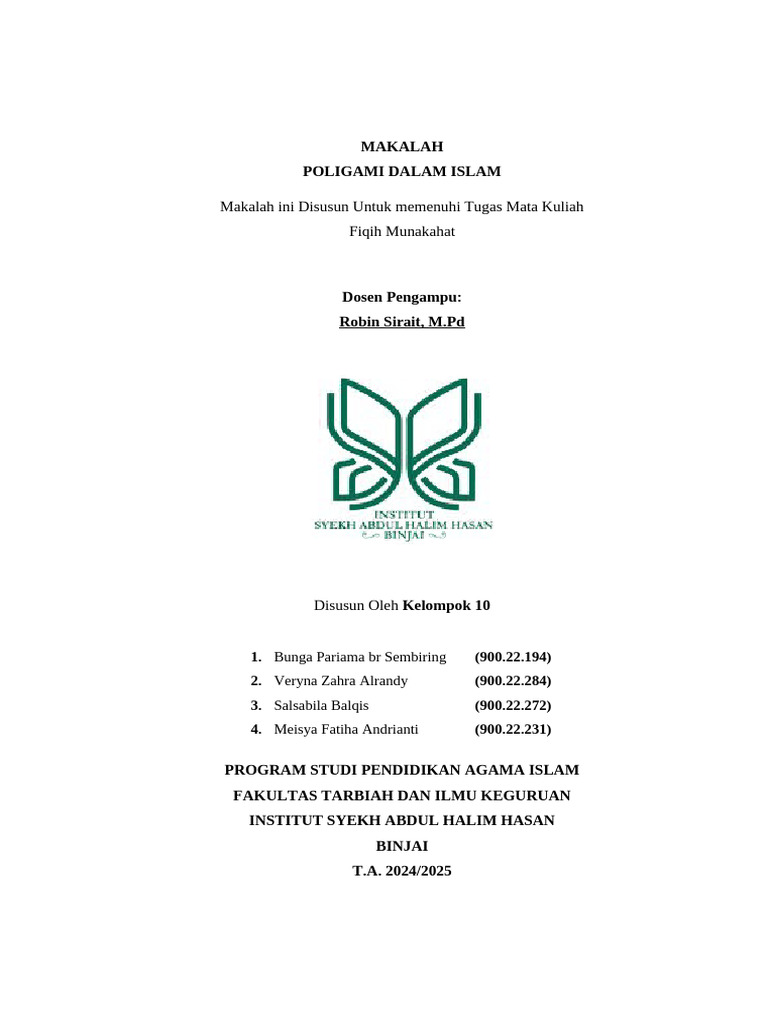 Poligami dalam Islam: Hukum dan Hikmah | PDF