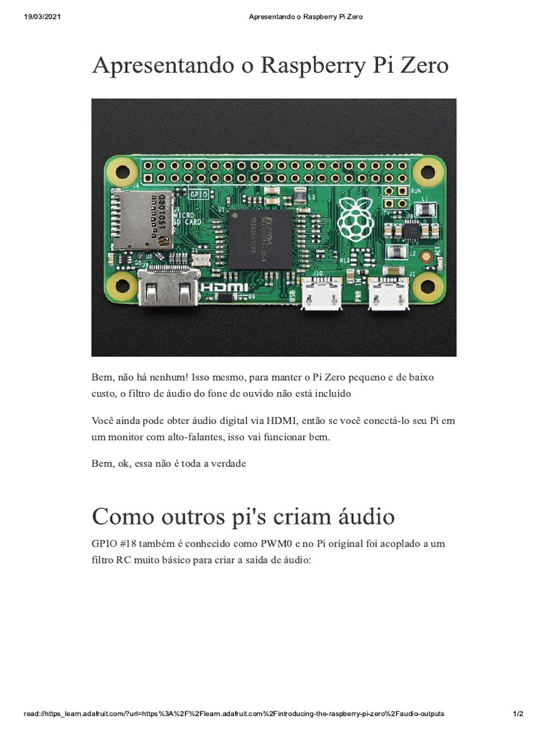 Apresentando o Raspberry Pi Zero | PDF