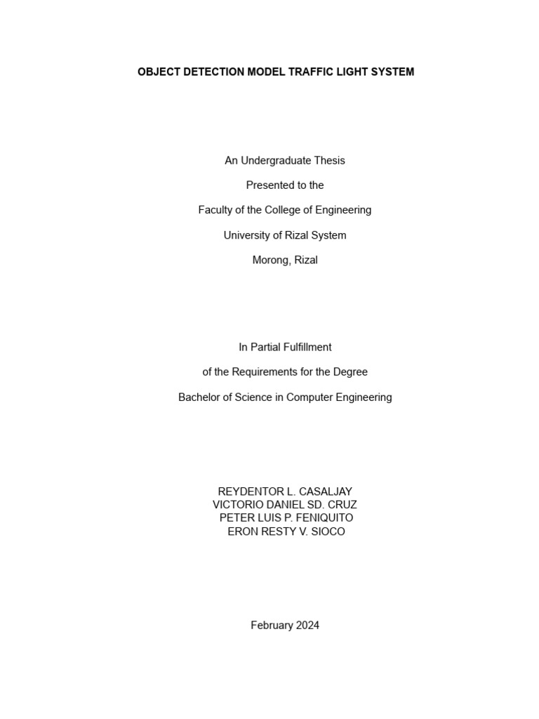 Object Detection Model Traffic Light System Pdf Artificial