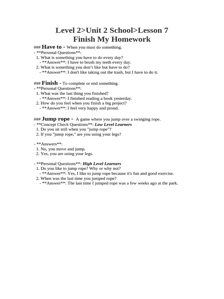Homework and Weekend Activities Guide | PDF