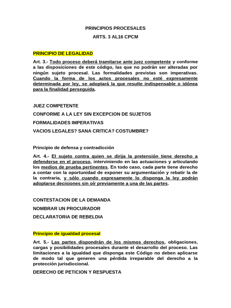 Principios Procesales | PDF | Ley procesal | Demanda judicial