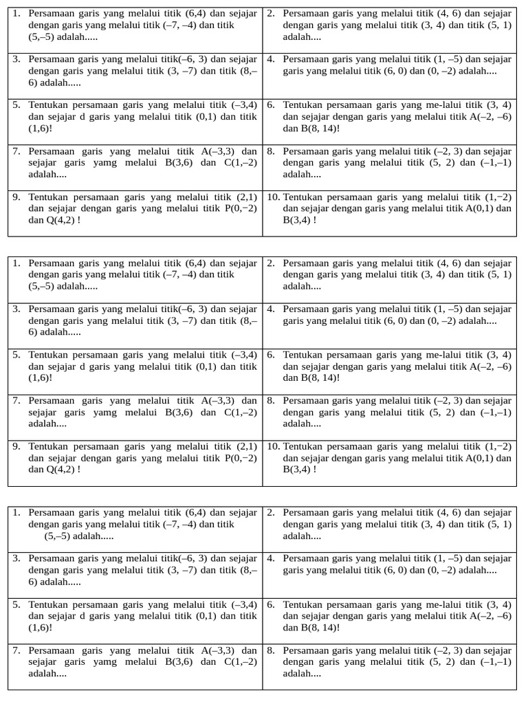 8 - Hub. Dua Garis Melalui Dua Titik Dan Sejajar, Tegak Lurus | PDF