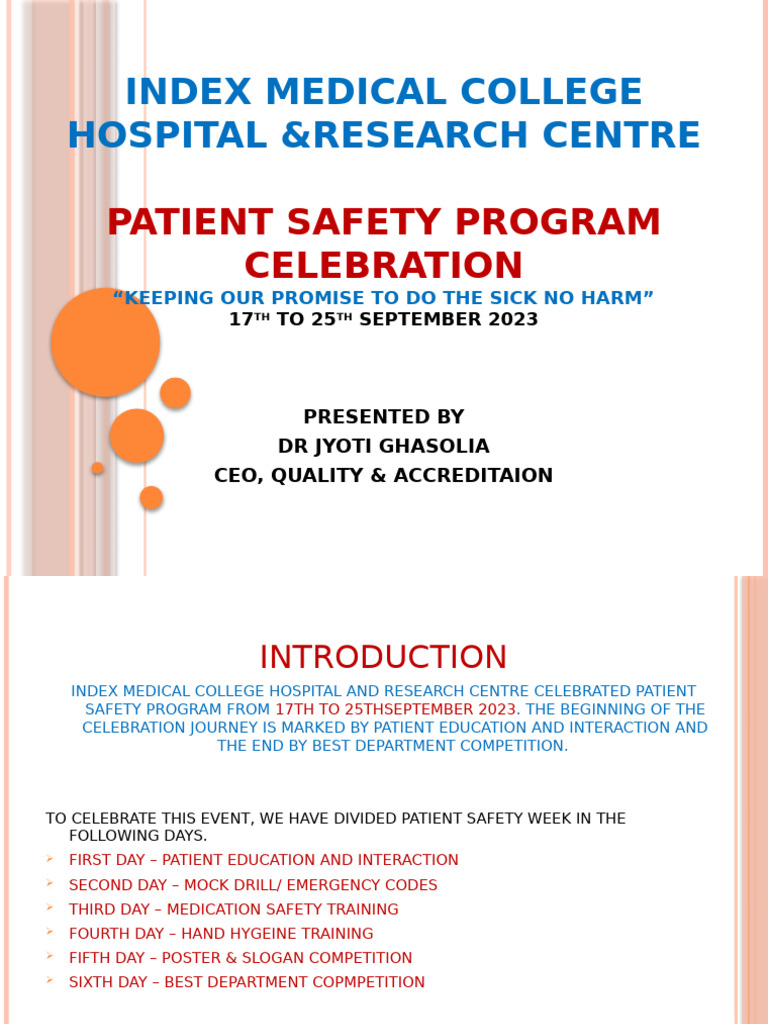 Patient Safety Program | PDF