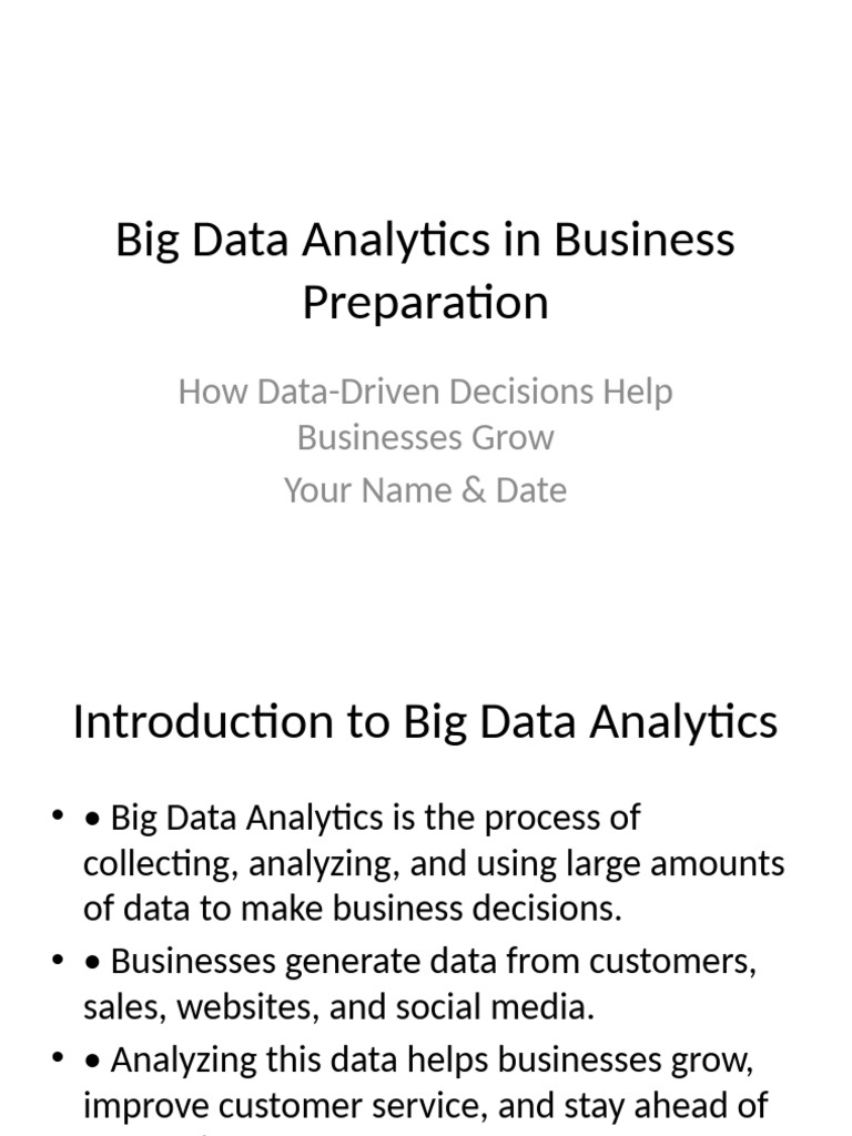 Big Data Analytics Business | PDF