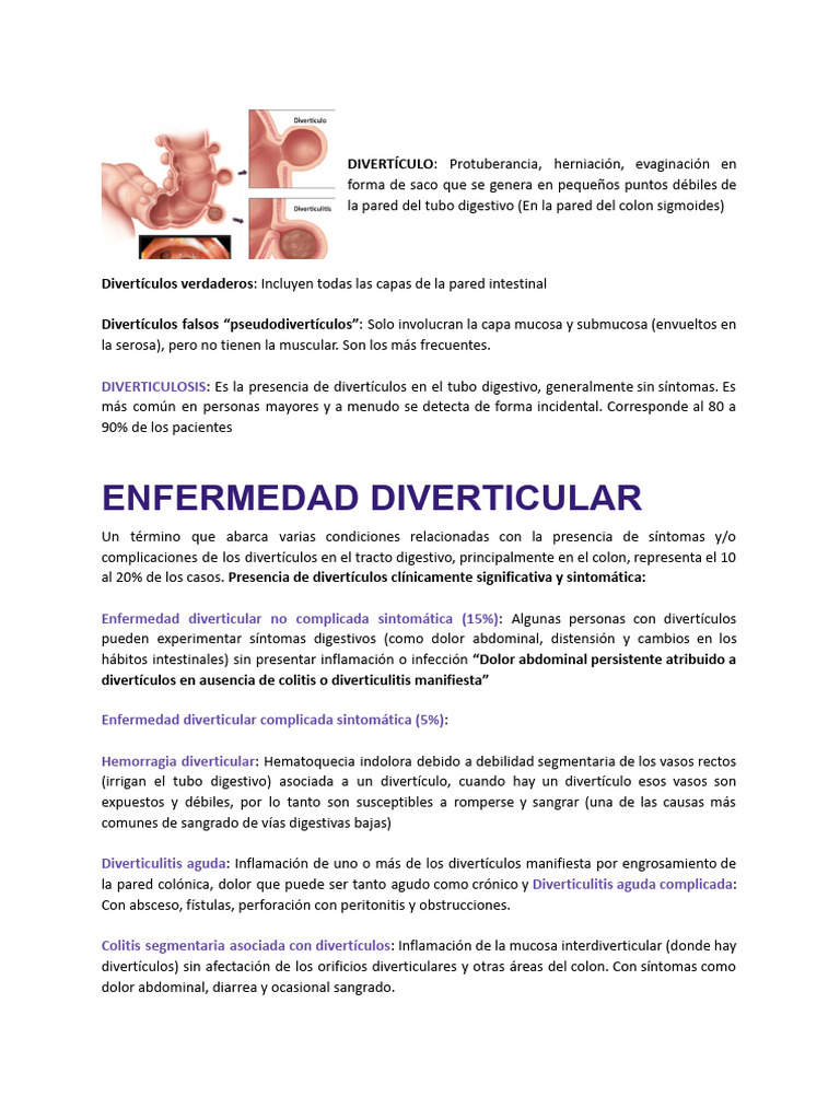 Enfermedad Diverticular | PDF | Esófago | Gastroenterología