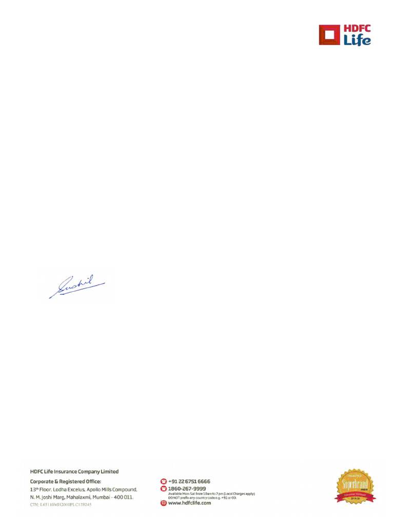 Letter of Confirmation HDFC | PDF