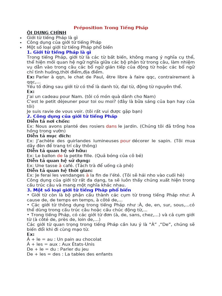 Préposition - Gi I T | PDF