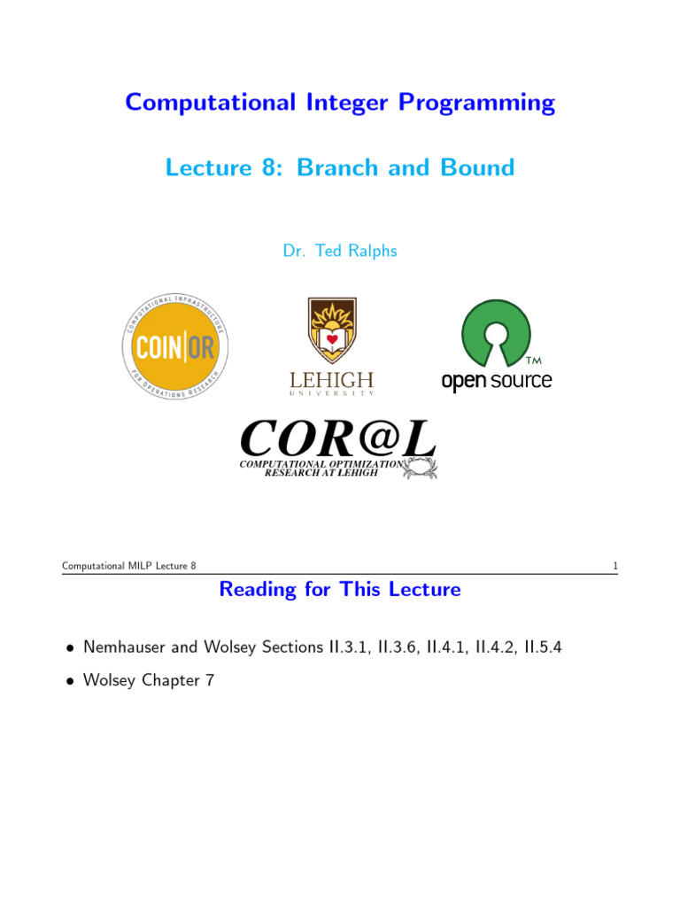 Lecture8 | PDF | Linear Programming | Mathematical Optimization