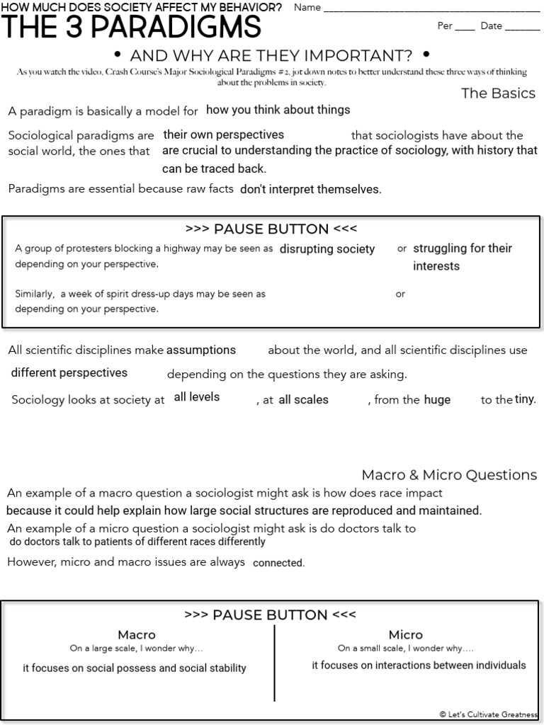 3 Paradigms of Sociology | PDF | Sociology | Paradigm