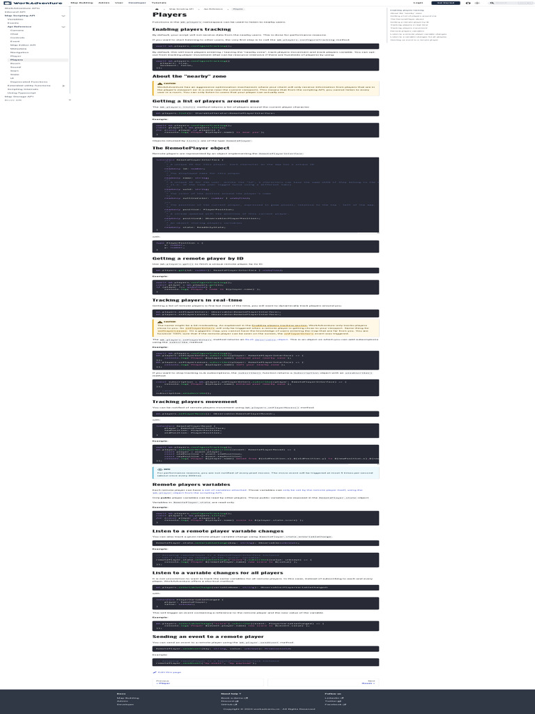 Players _ WorkAdventure Documentation | PDF | Computing | Software